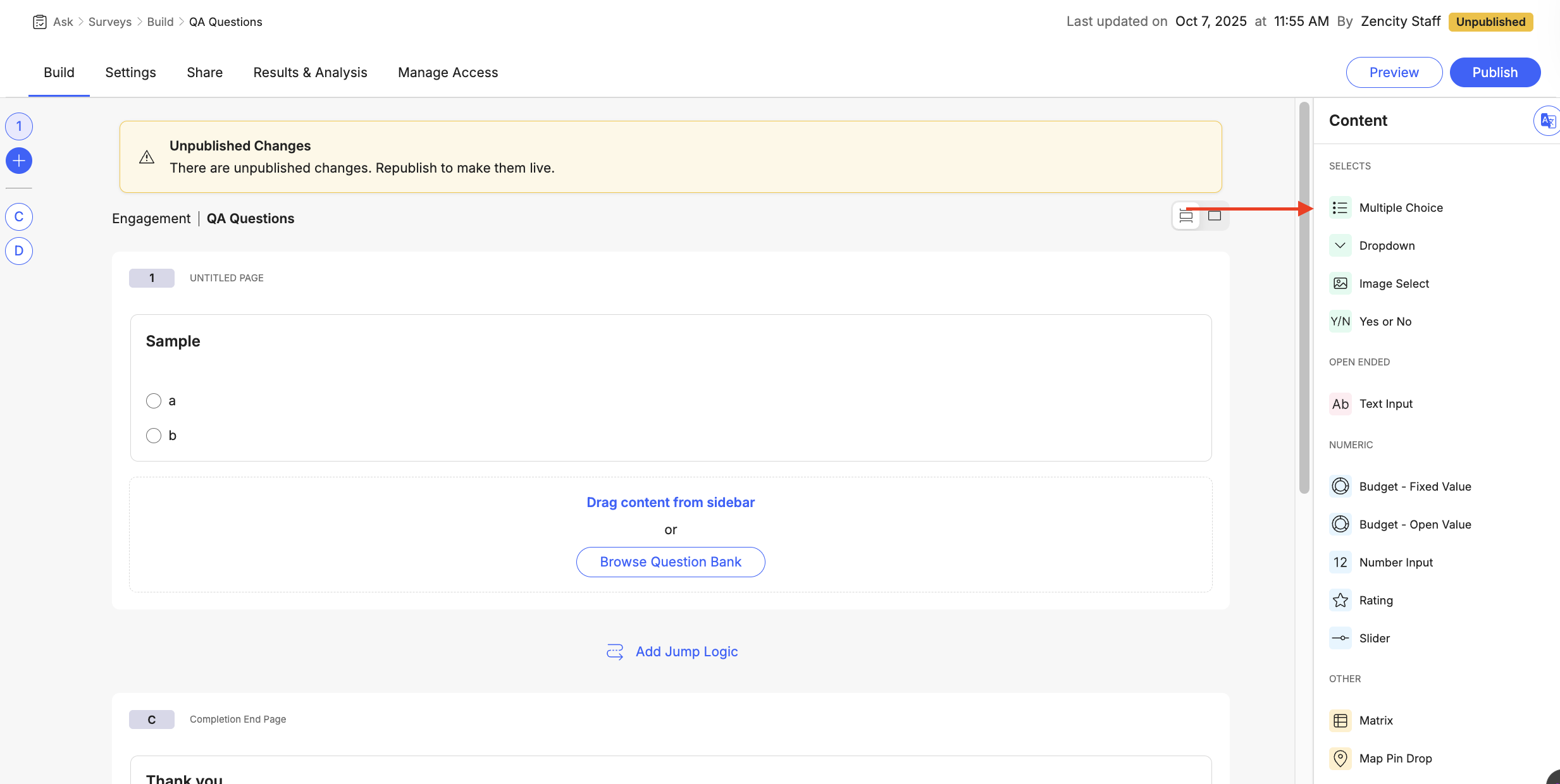 Add and Edit Multiple Choice Questions in Engagement Questionnaires – Zencity
